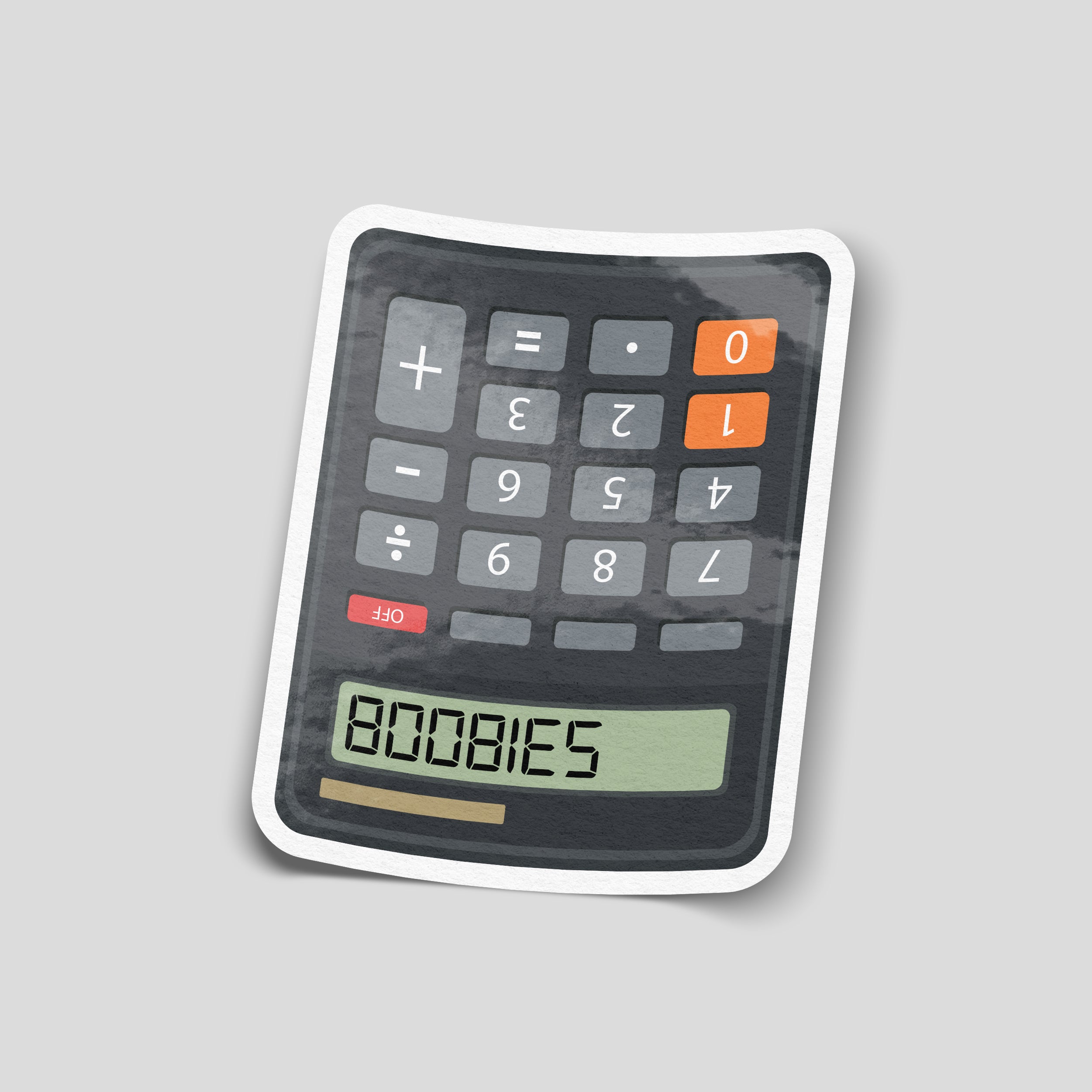 Boobies Calculator Funny Vinyl Car Sticker | Retro Joke Decal UK – Blum ...
