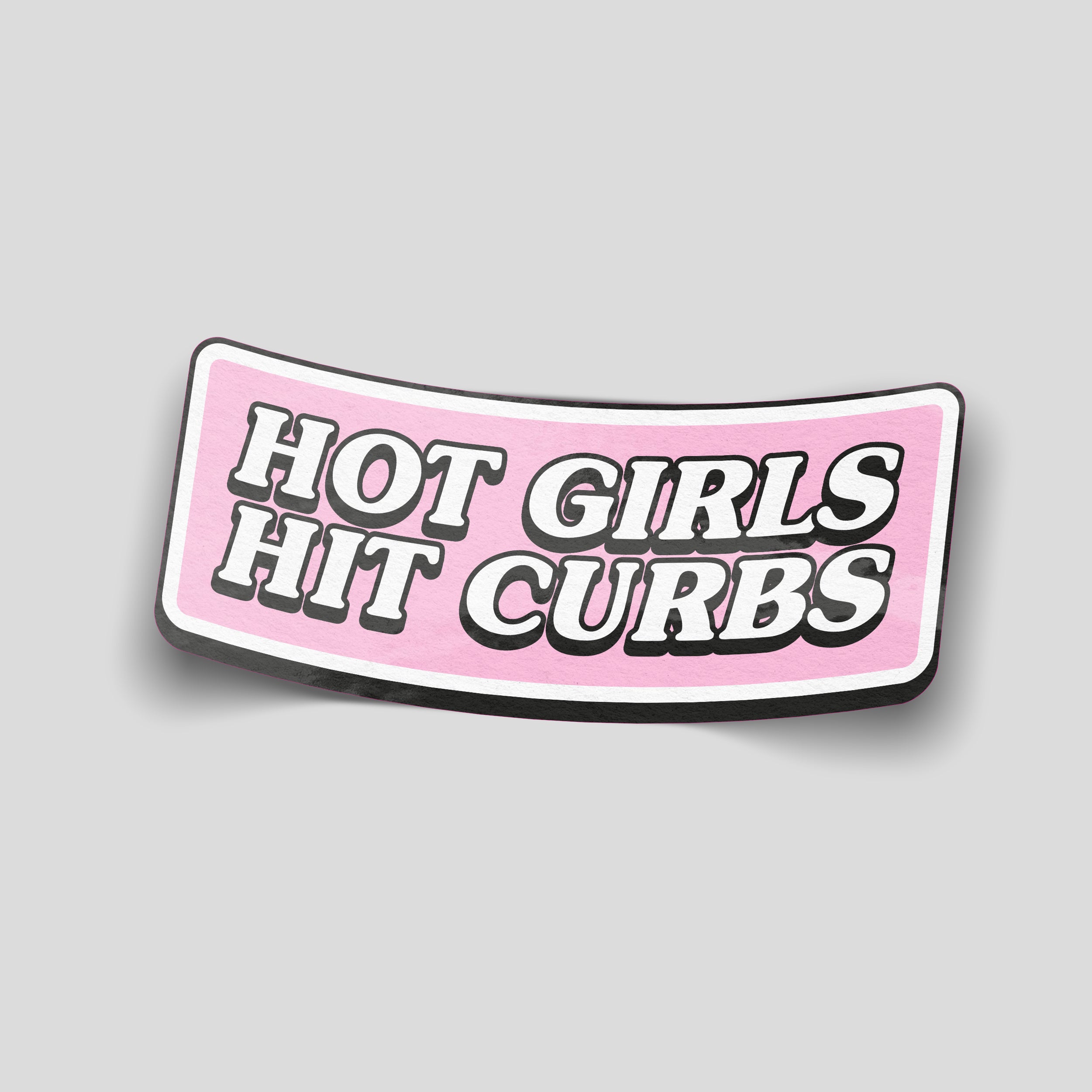 Hot Girls Hit Curbs Sticker – Funny Pink Vinyl Car Decal UK – Blum ...