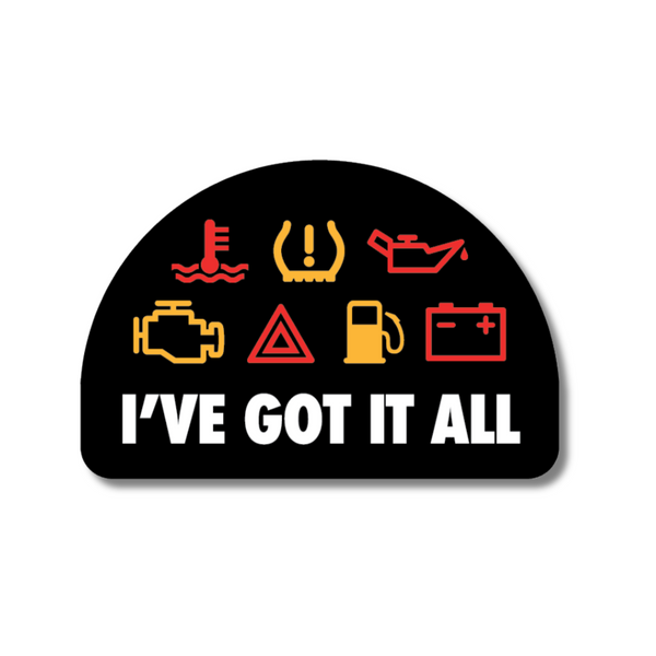 I’ve Got It All Sticker – Funny Car Warning Lights Vinyl Decal UK ...